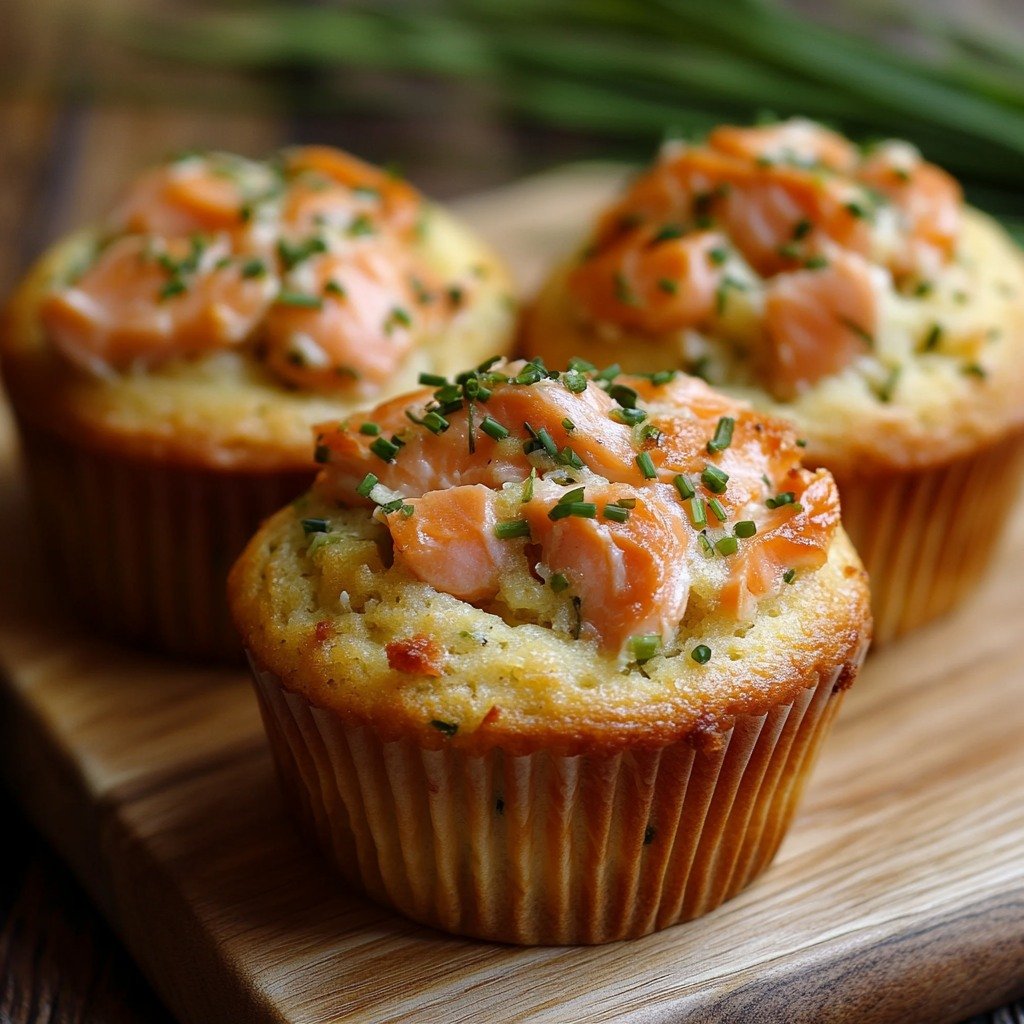 Muffins au saumon fumé et à la ciboulette | Cuisine Délice